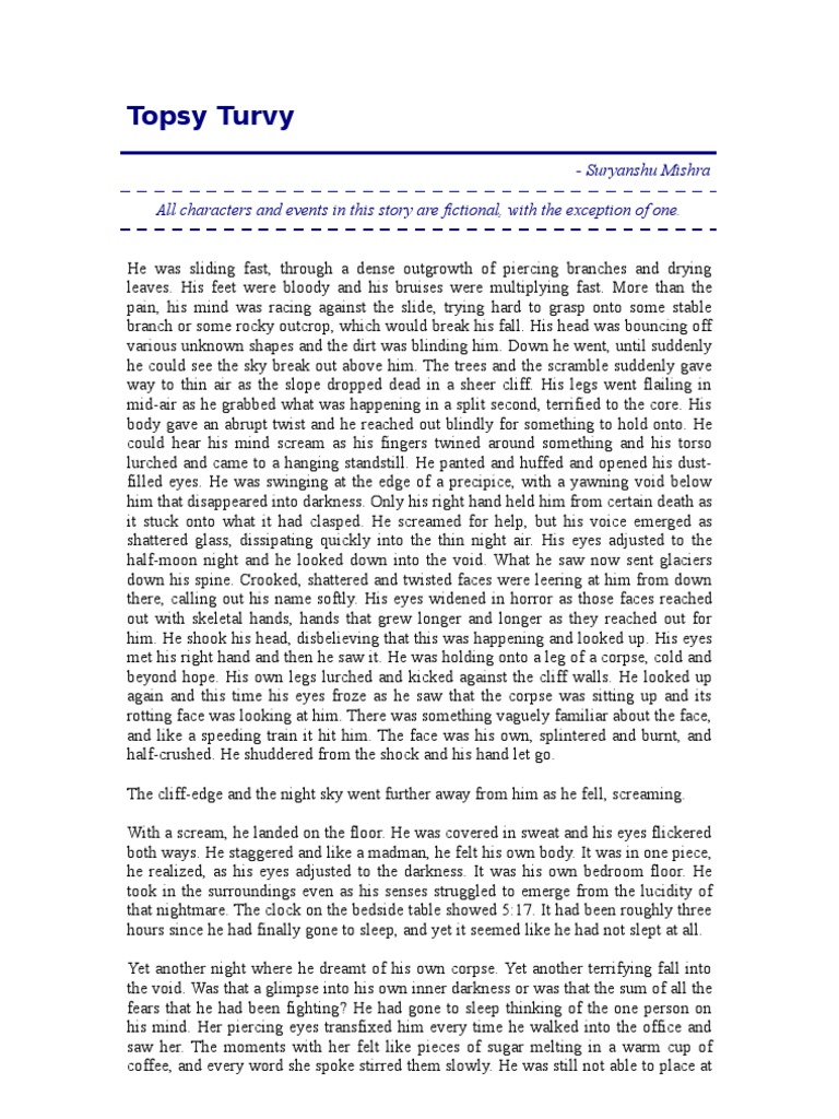 Topsy Turvy: - Suryanshu Mishra All Characters and Events in This Story ...