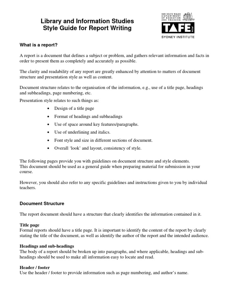 LIS Style Guide For Report Writing PDF | PDF | Typefaces | Paragraph