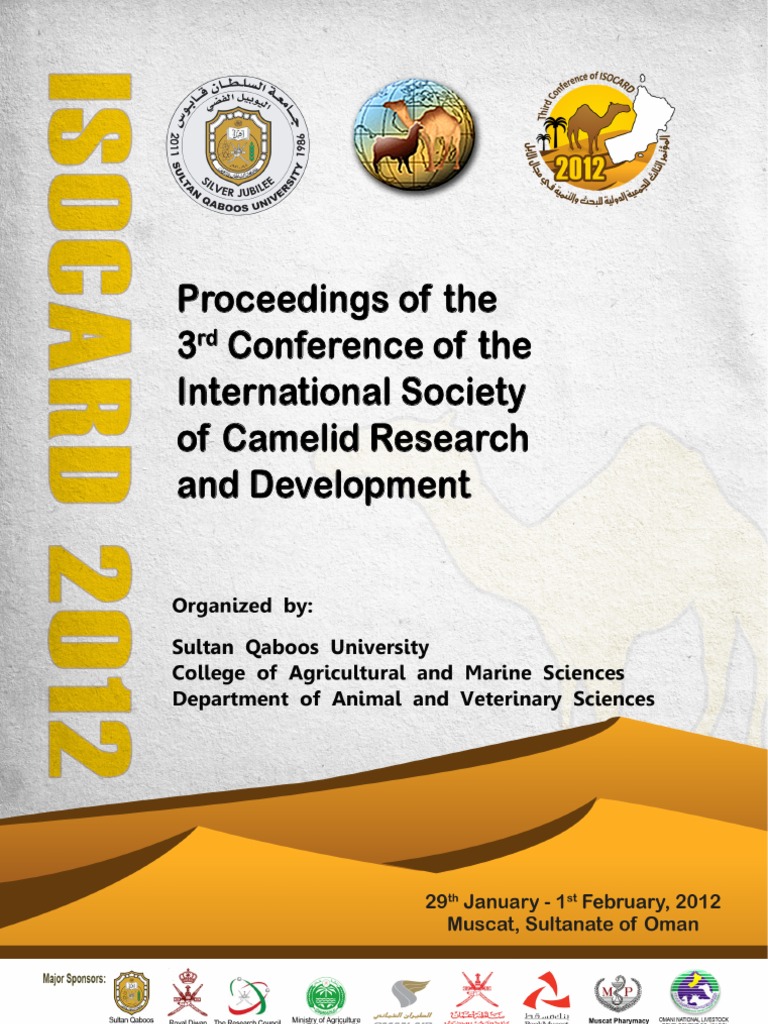 2012 Proceedings of 3rd ISOCARD Conference | PDF | Camel | Microsatellite