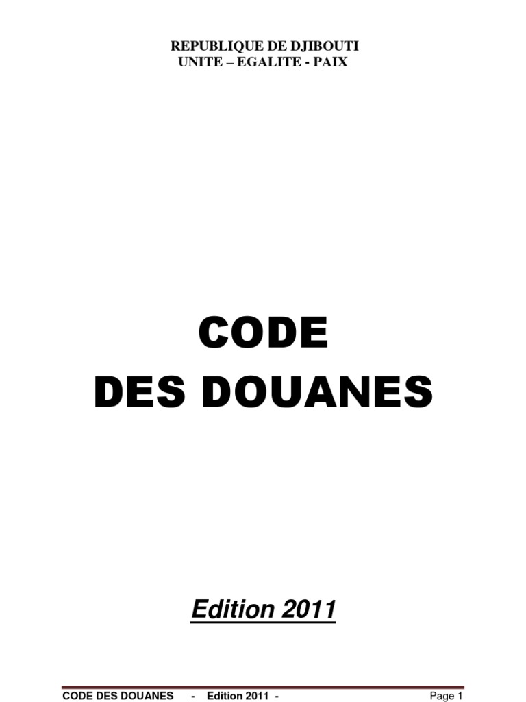 Code Douane S 2011 | PDF
