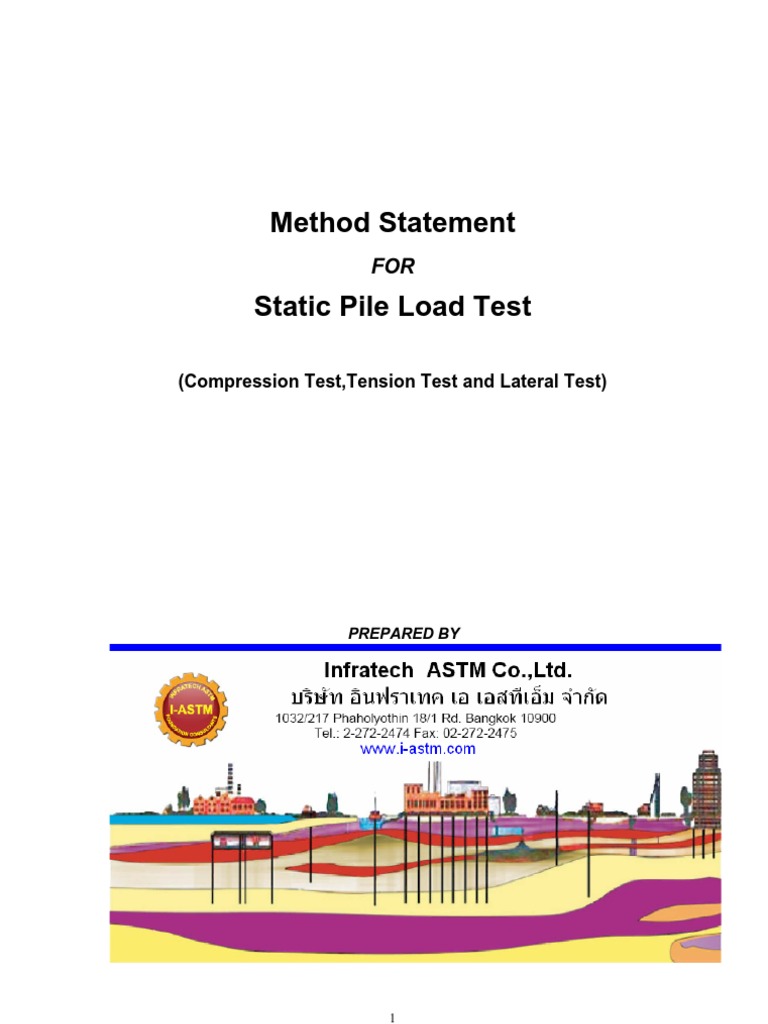 Method Statement Static Pile Load Test | PDF | Deep Foundation | Beam ...