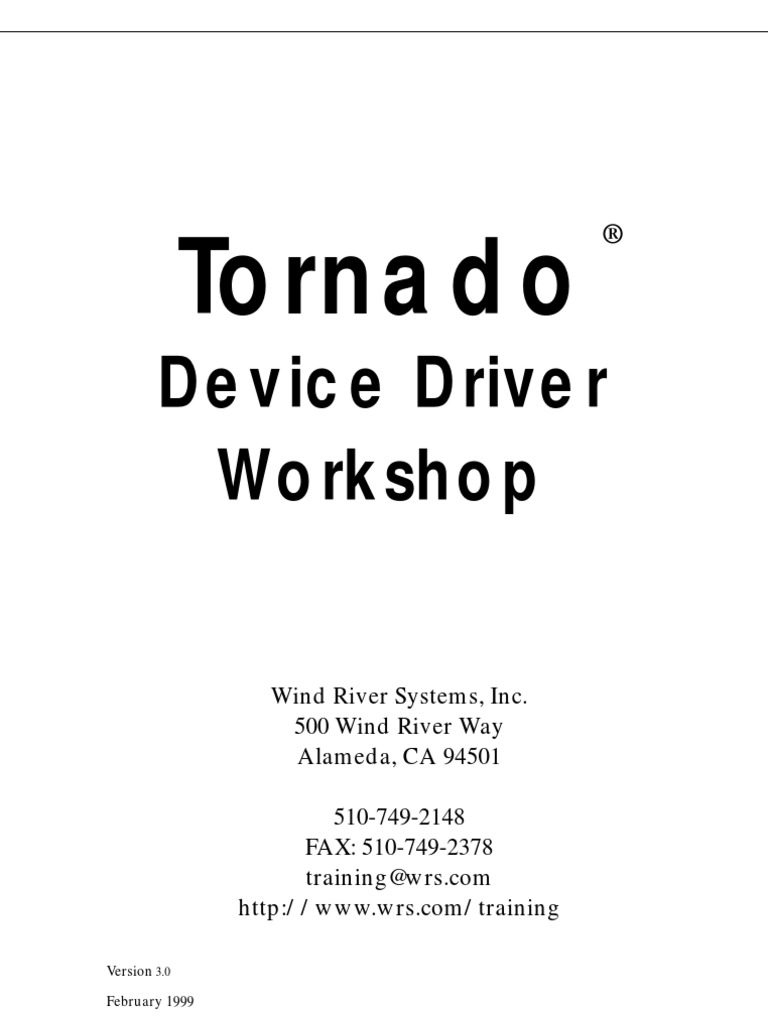 Tornado: Device Driver Workshop | PDF | Device Driver | Input/Output