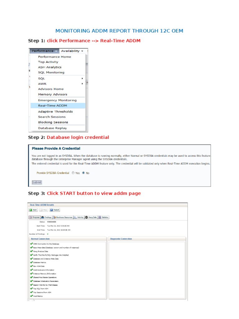 Monitoring ADDM Report Through OEM 12c | PDF | Databases | Information ...