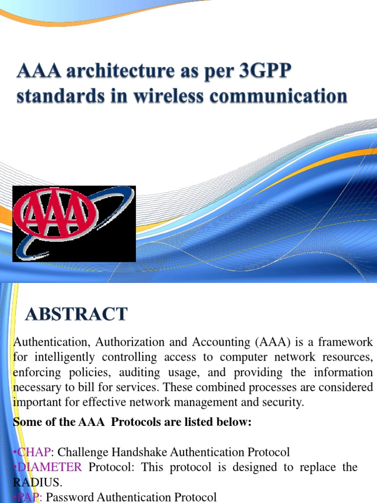 AAA Architecture As Per 3GPP Standards in Wireless Communication S ...