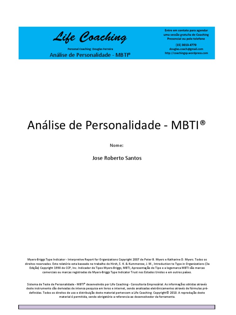 Modelo Mbti | PDF | Conceitos psicológicos | Psicologia