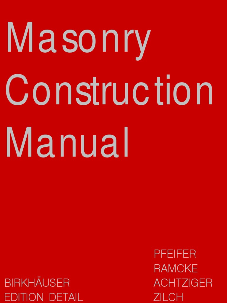 Masonry Construction Manual | PDF | Brick | Masonry
