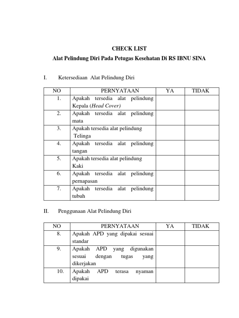 Chek List Apd | PDF