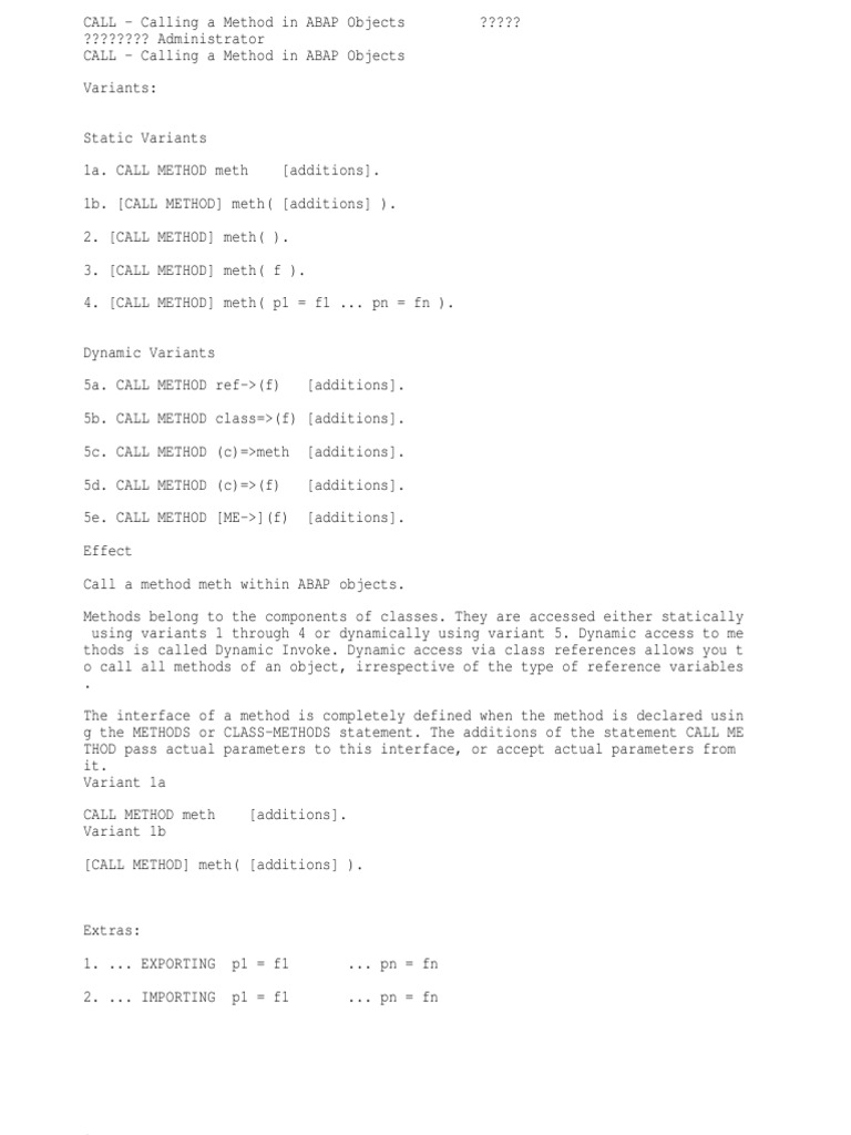 Oo Abap Declarations Pdf Method Computer Programming Class Computer Programming 