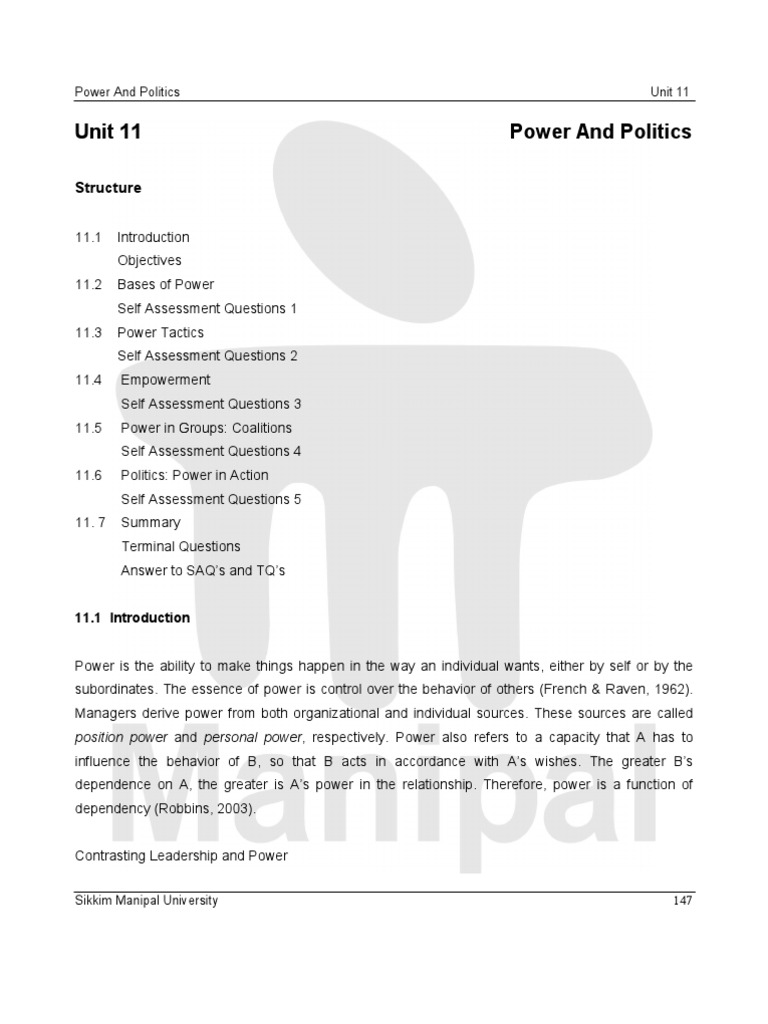 Power and Politics | PDF | Power (Social And Political) | Empowerment