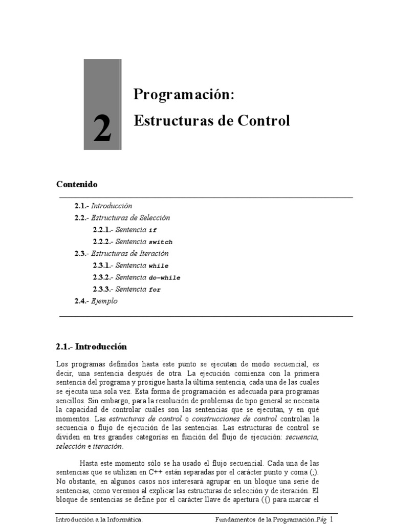 Estructuras de Control PDF | PDF