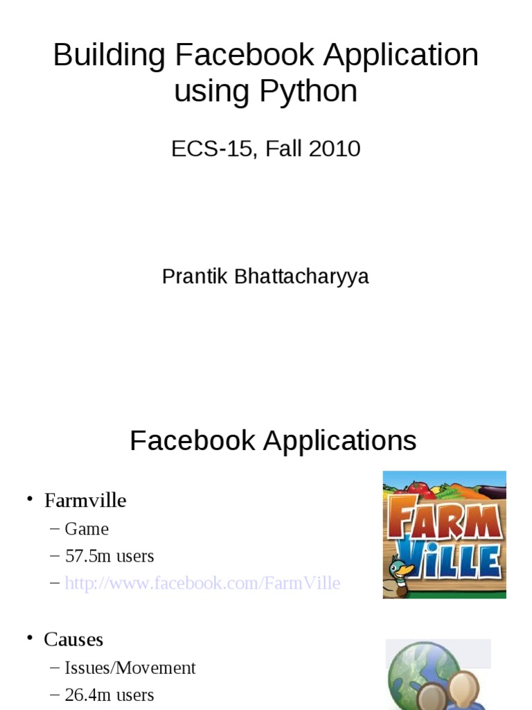 Building Facebook Application Using Python ECS | PDF
