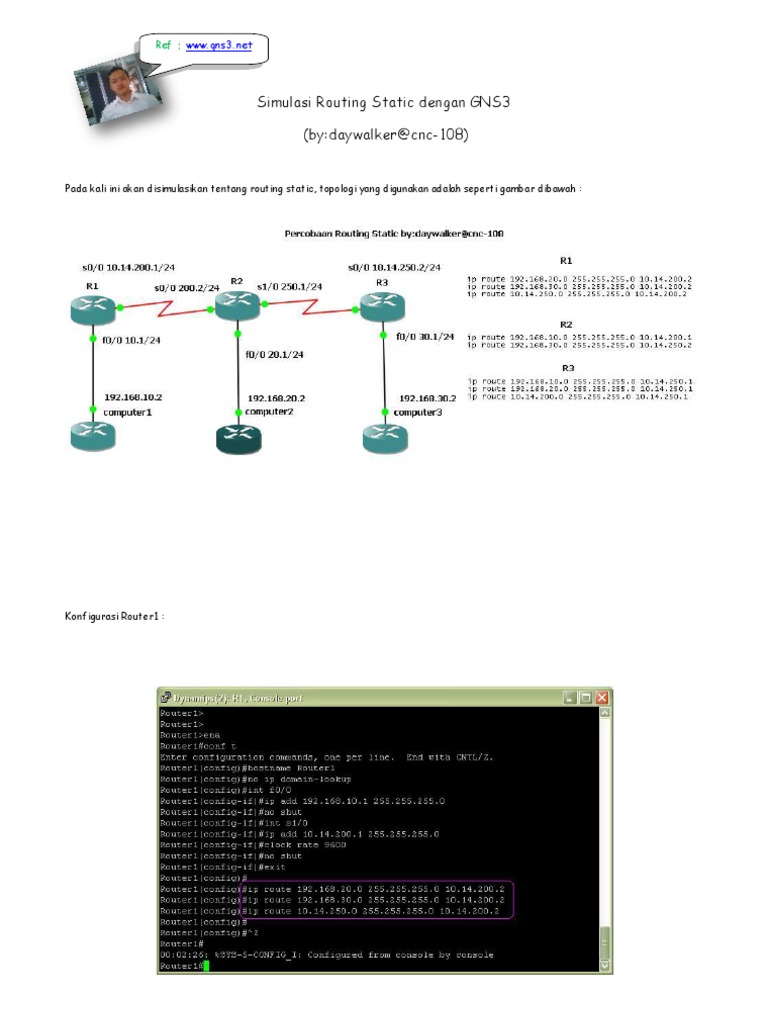 Simulasi Routing Static Dengan GNS3 | PDF | Sains & Matematika