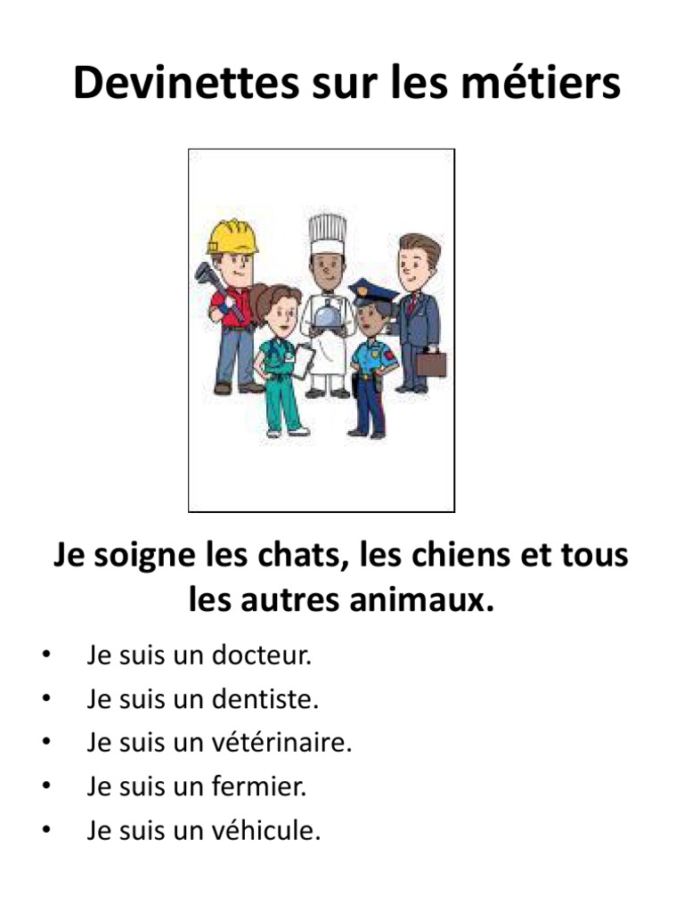 Devinettes Sur Les Métiers | PDF | Maison et jardin | Bien-être