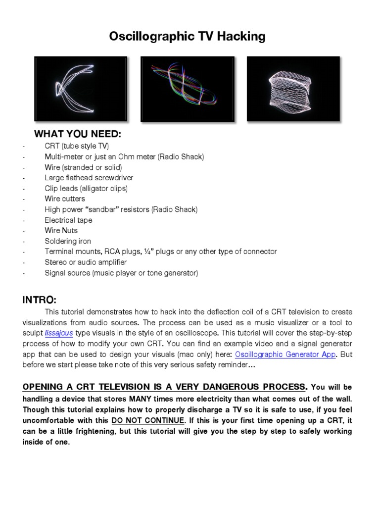 Oscillographic TV Hacking Tutorial | PDF | Electrical Connector ...
