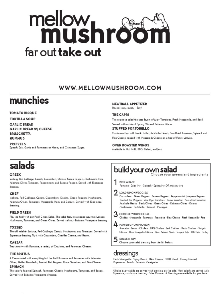 Mellow Mushroom Menu | PDF | Pesto | Salad