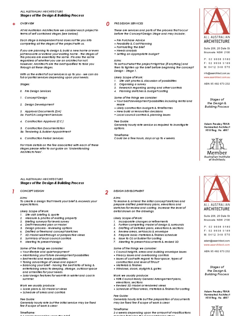 Stages of The Design & Building Process | PDF | Architect ...