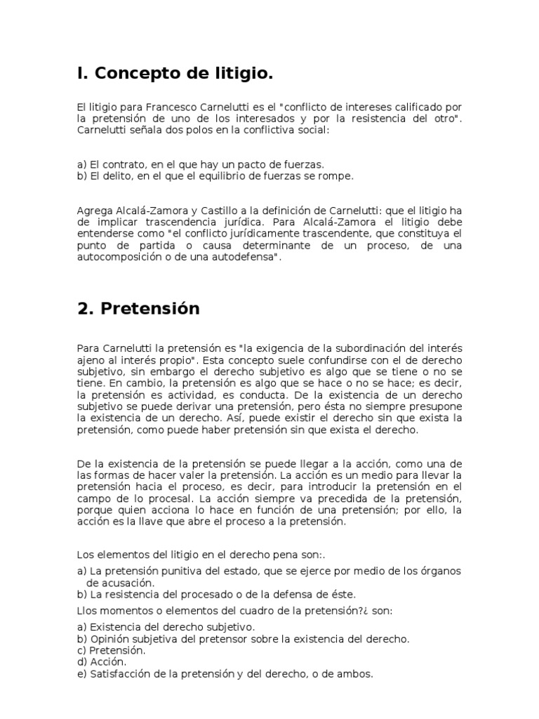 L. Concepto de Litigio. | PDF | Ley procesal | Jurisdicción