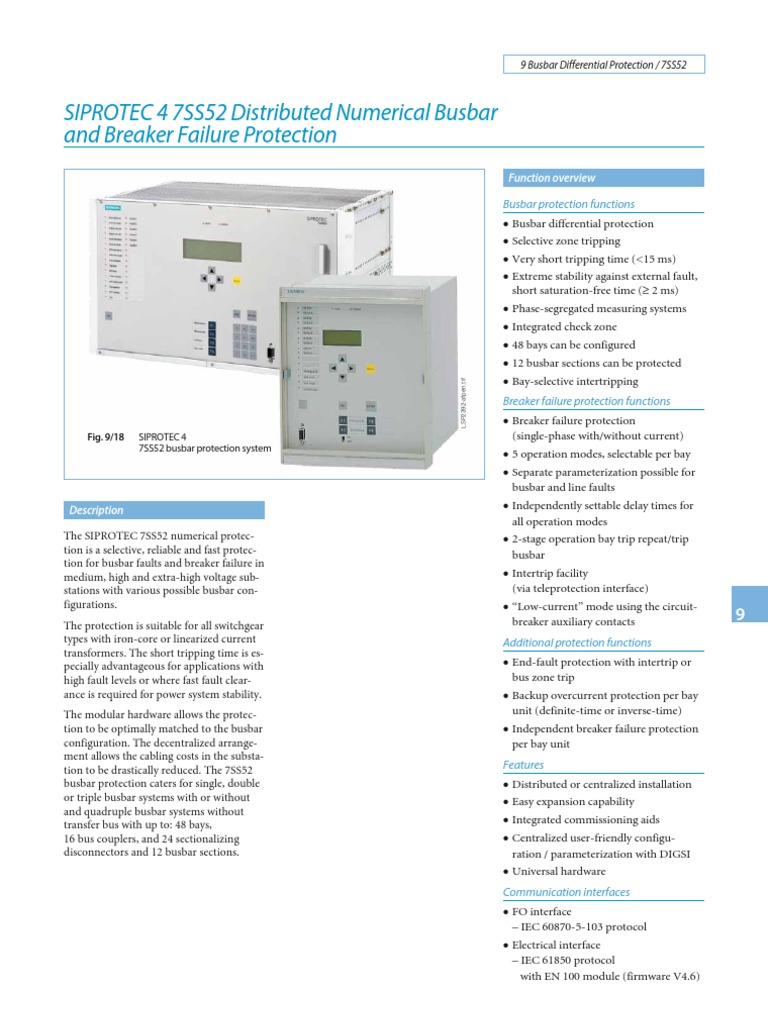 7ss52 Catalog | PDF | Relay | Electrical Substation