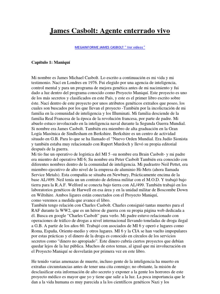 Informe Maniqui James Casbolt | PDF | Agencia Central de Inteligencia ...