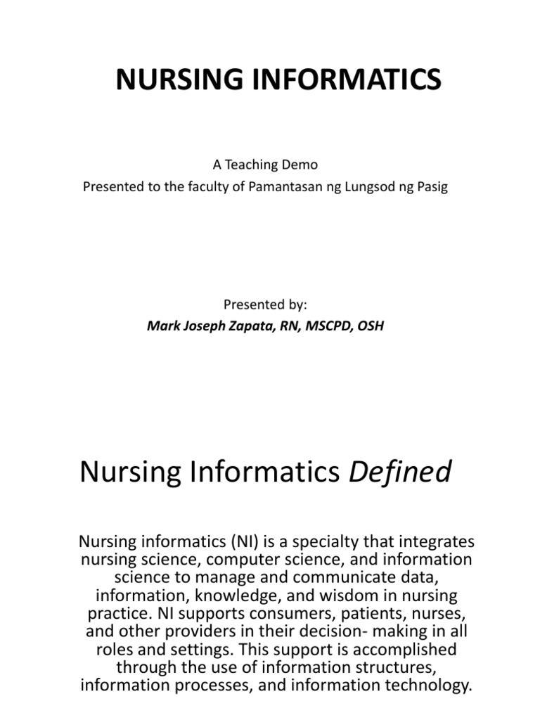 Nursing Informatics | Health Informatics | Nursing