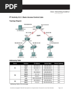 Packet Tracer - Configure Numbered Standard Ipv4 Acls: Addressing Table | PDF | Router ...