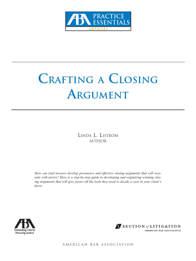 Closing Statement Guide | PDF | Jury Instructions | Evidence
