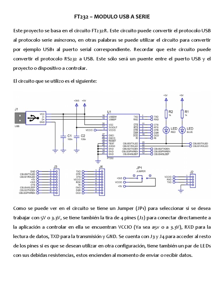 Módulo FT232: USB a Serial Explicado | PDF | USB | Ingeniería Electrónica