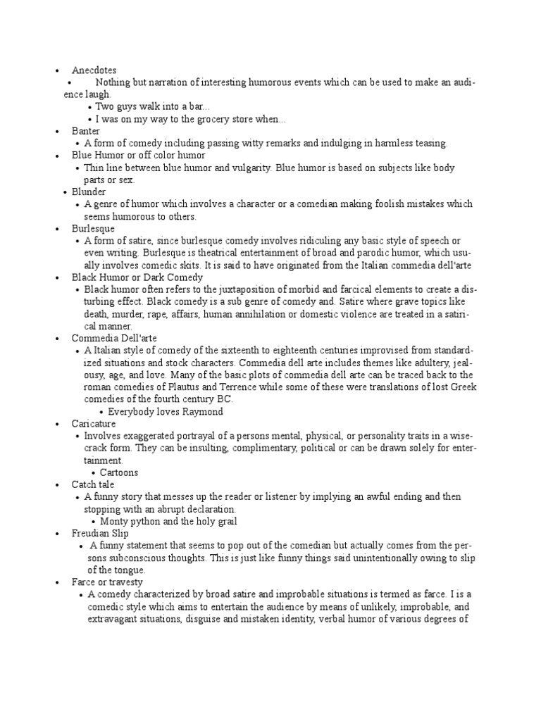 Comedic Terms For IB and AP English Literature Analysis | PDF | Comedy ...