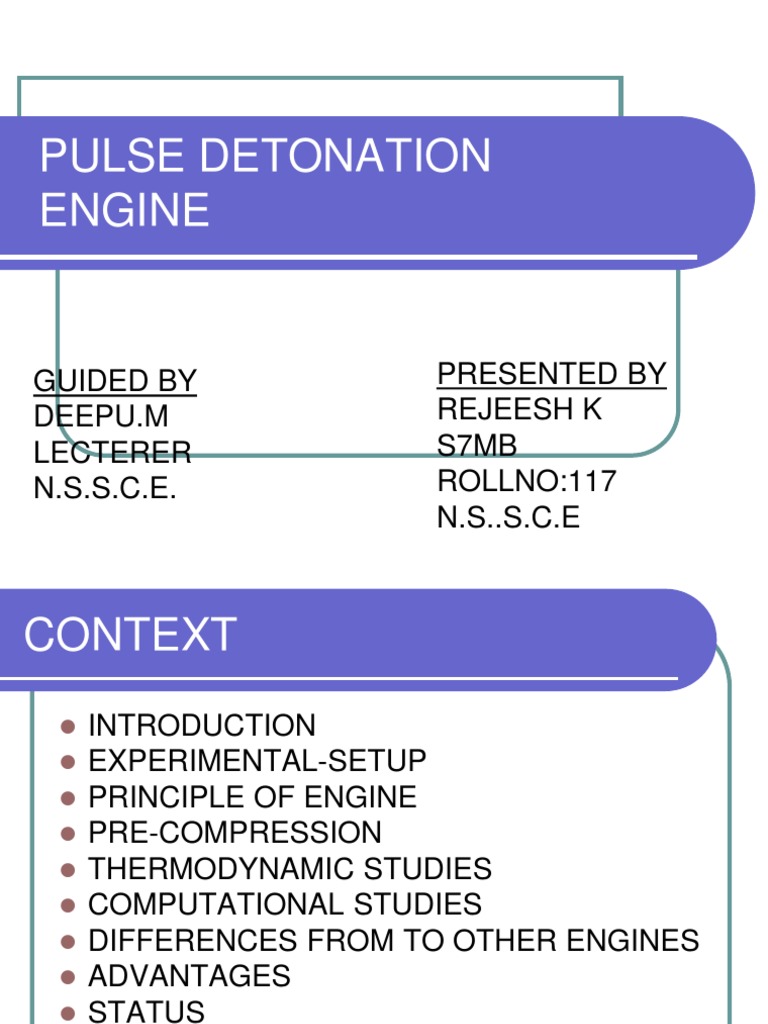 Pulse Detonation Engine | PDF
