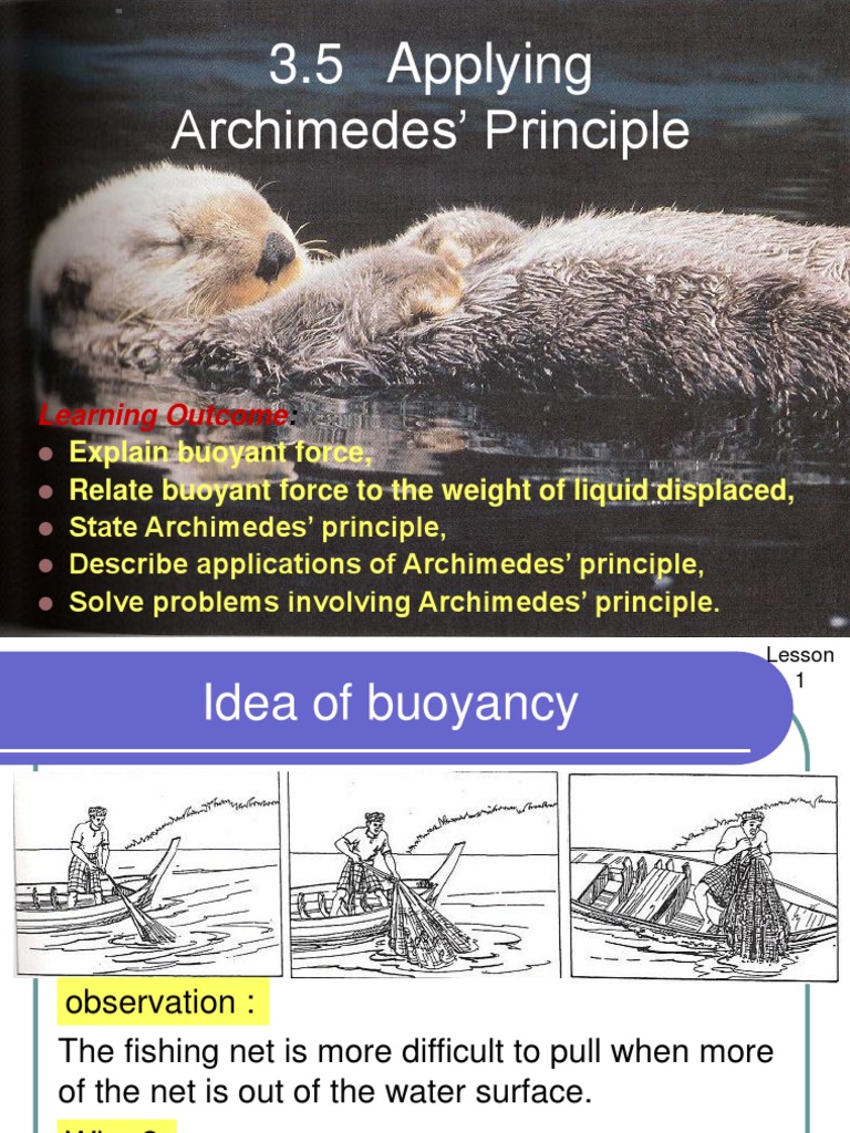 Understanding Buoyancy through Archimedes' Principle | PDF | Buoyancy ...