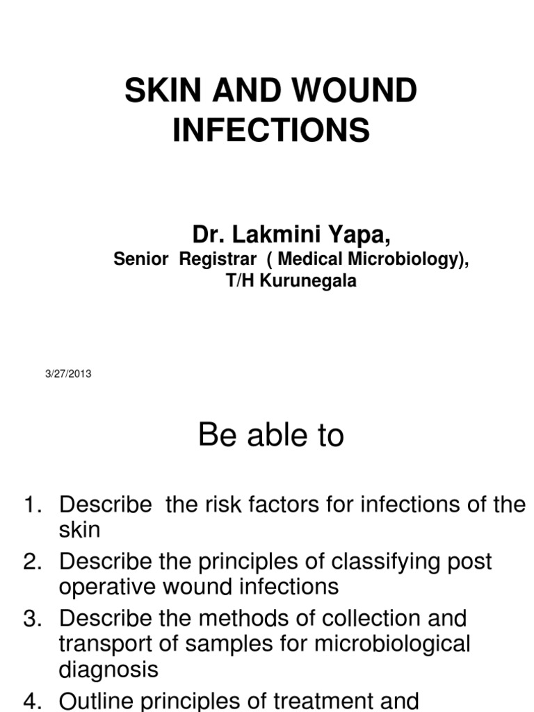 2013 Skin and Wound Infections - Student | PDF | Surgery | Antibiotics