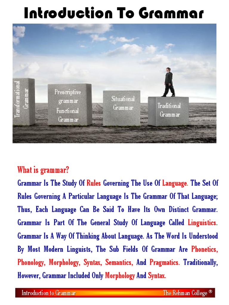 Introduction To Grammar | Download Free PDF | Grammar | Linguistics