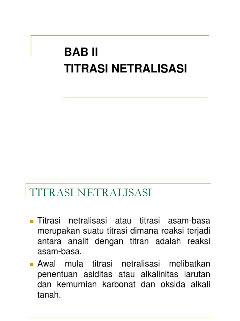 Titrasi Netralisasi | PDF