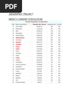India States and UTs Population 2025 | PDF