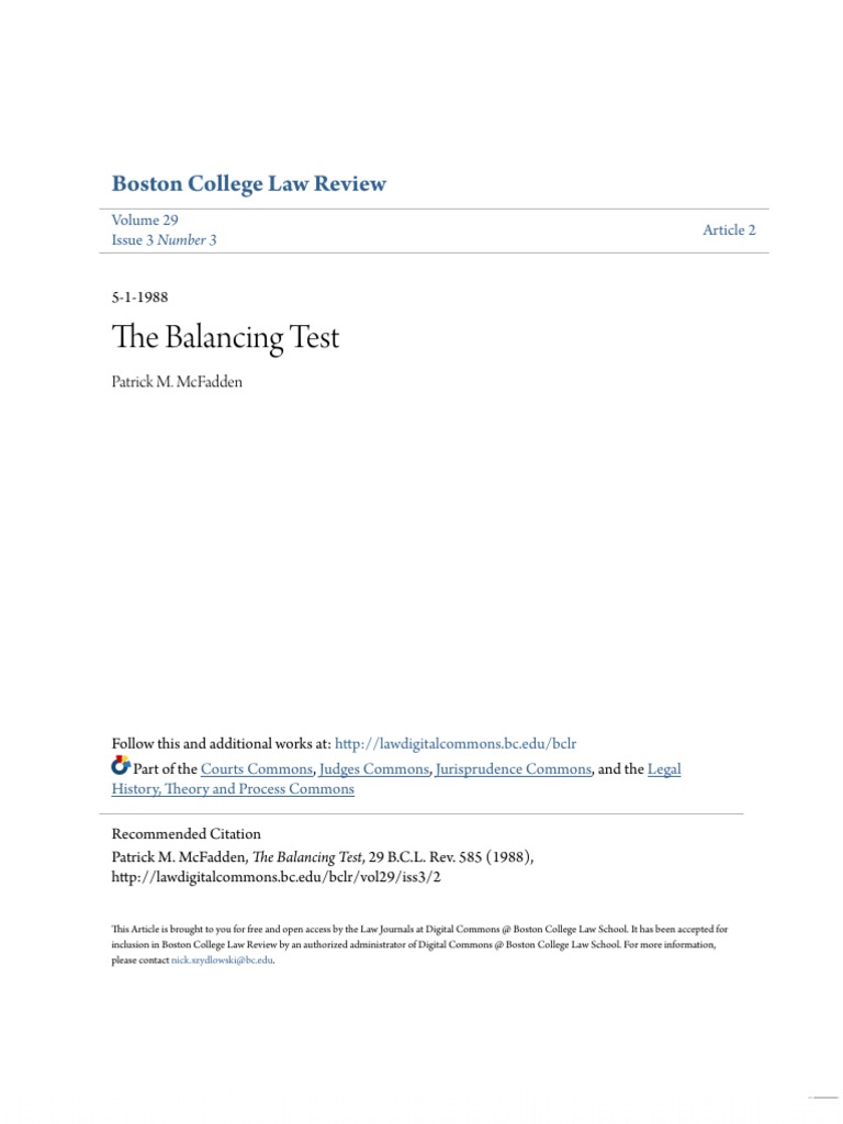 The Balancing Test | Download Free PDF | Argument | First Amendment To ...