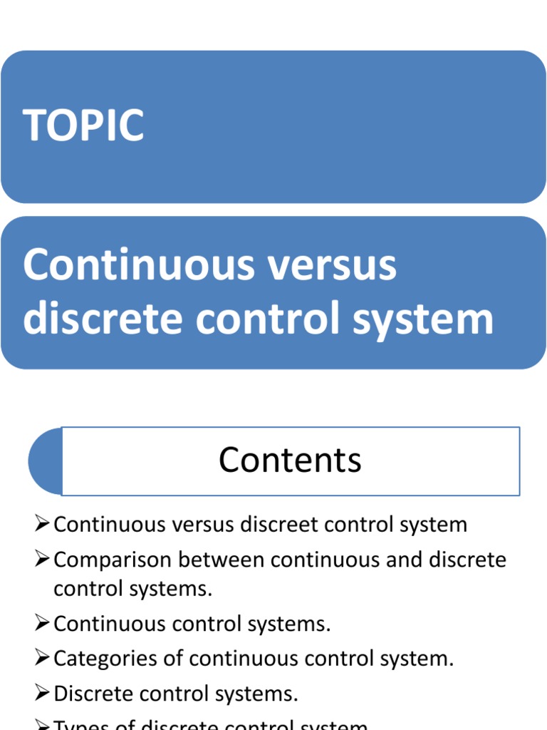 Continuous Vs Discrete Control | PDF | Control Theory | Control System
