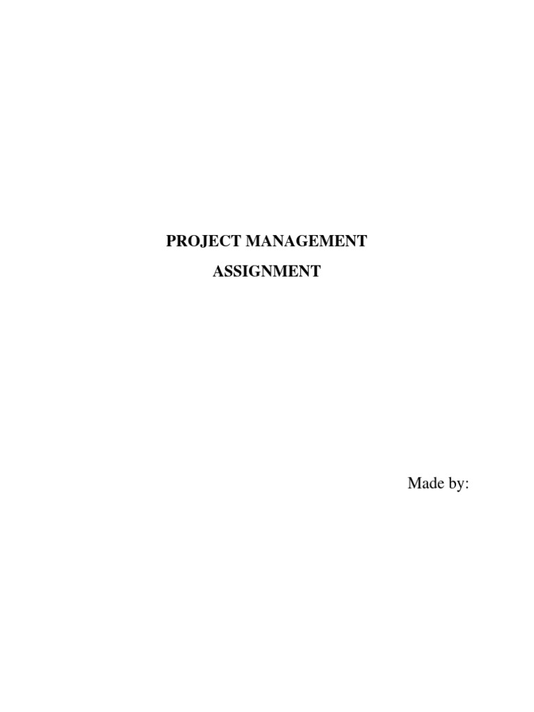 Project Management Assignment: Made by | PDF | Project Management ...