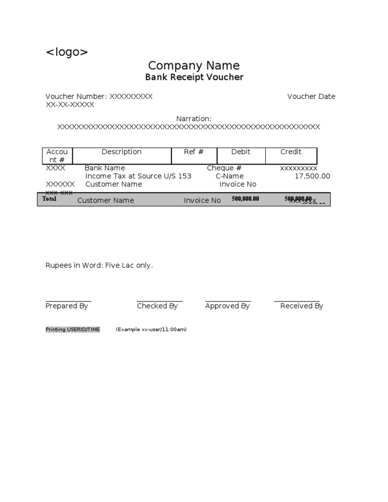 Bank Receipt Voucher | PDF | Receipt | Voucher