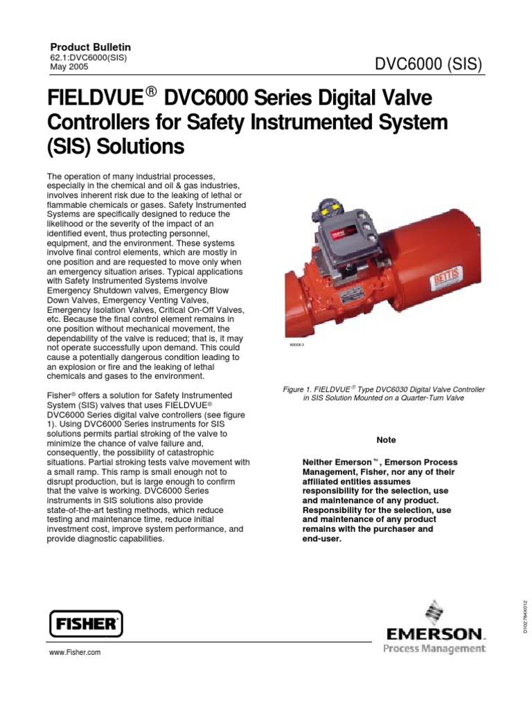 Fisher FIELDVUE™ DVC6200 SIS Digital Valve Controller PDF, 48% OFF