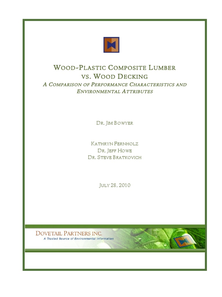 WPC Lumber Vs WPC Decking | PDF | Life Cycle Assessment | Lumber