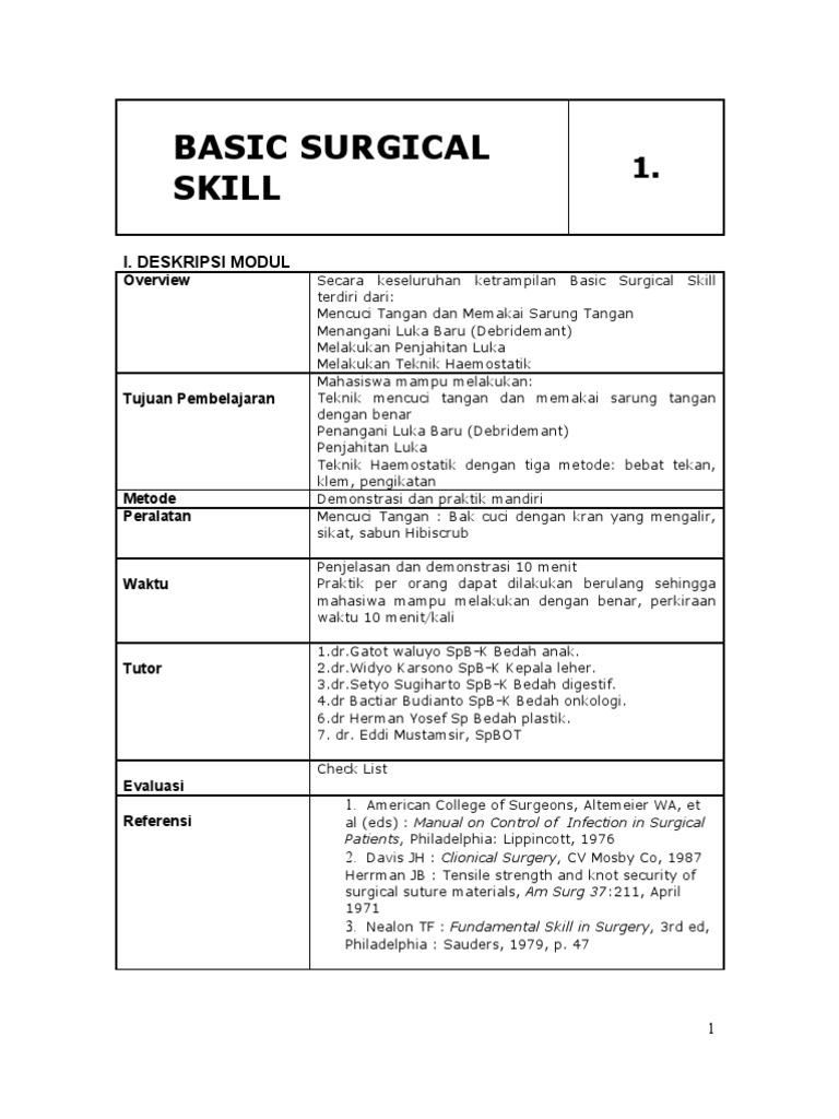 Modul-Basic Surgical Skill | PDF