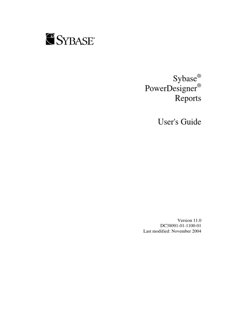 Sybase PowerDesigner Report Guide | PDF | Databases | Data Model