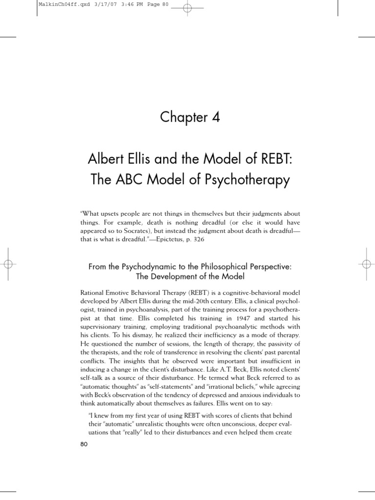 Elis ABC Model | PDF | Rational Emotive Behavior Therapy | Grief
