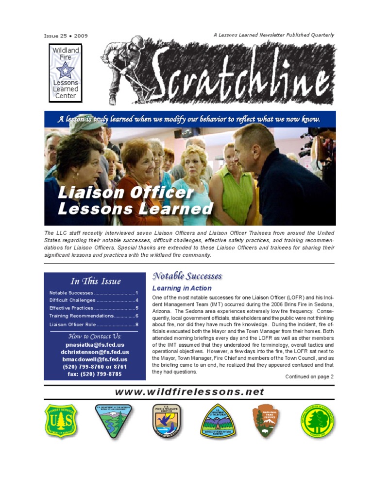 Liaison Officer: Lessons Learned | Download Free PDF | Incident Command ...