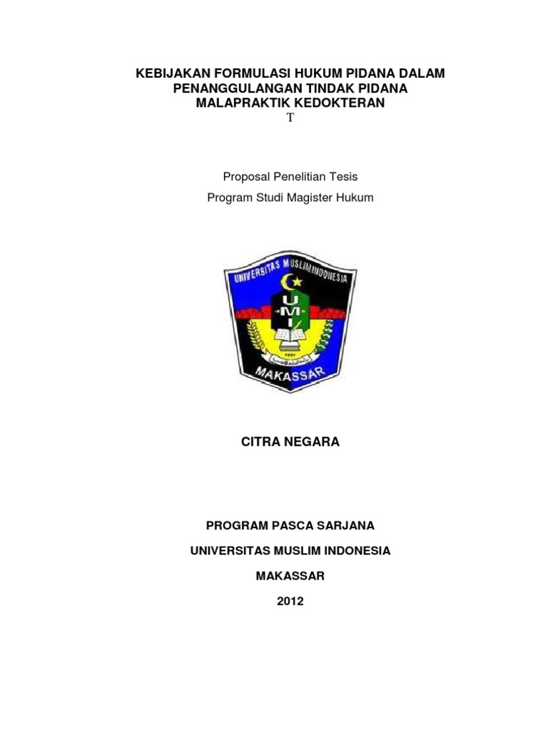 Halaman Awal Proposal | PDF