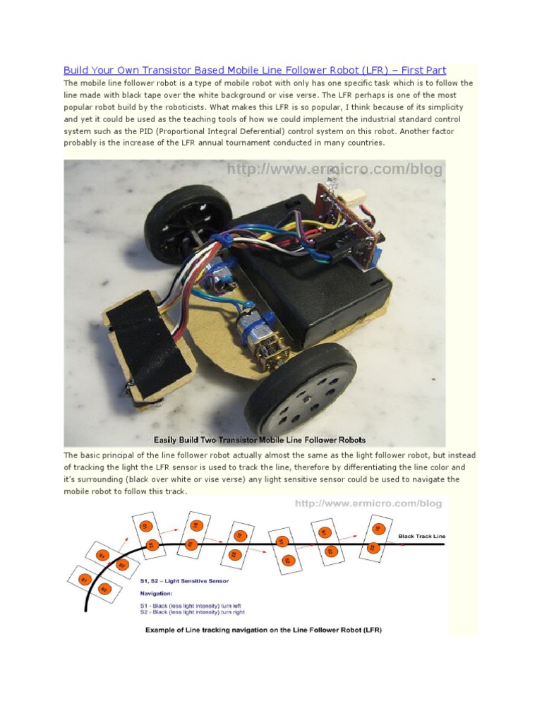 Build Your Own Transistor Based Mobile Line Follower Robot | PDF ...