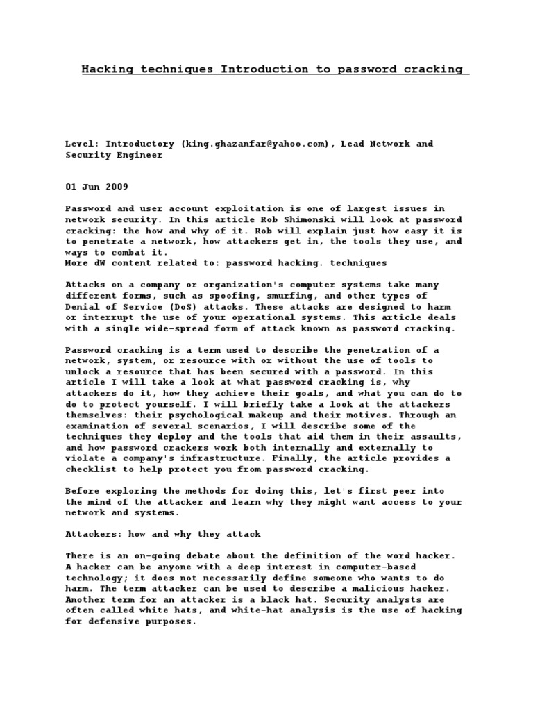 Hacking Techniques | PDF | Security Hacker | White Hat (Computer Security)