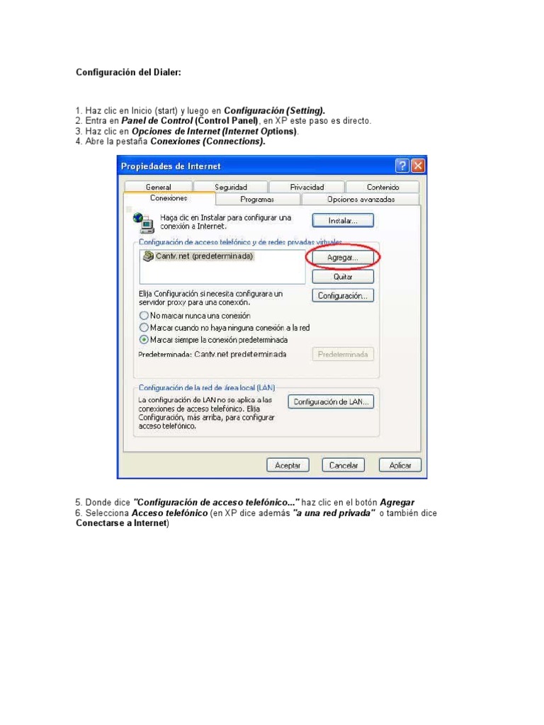 Configuración del Dialer en Windows XP | PDF | Informática