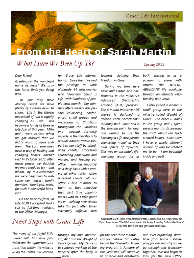 From The Heart of Sarah Martin: What Have We Been Up To? | PDF | Grace ...
