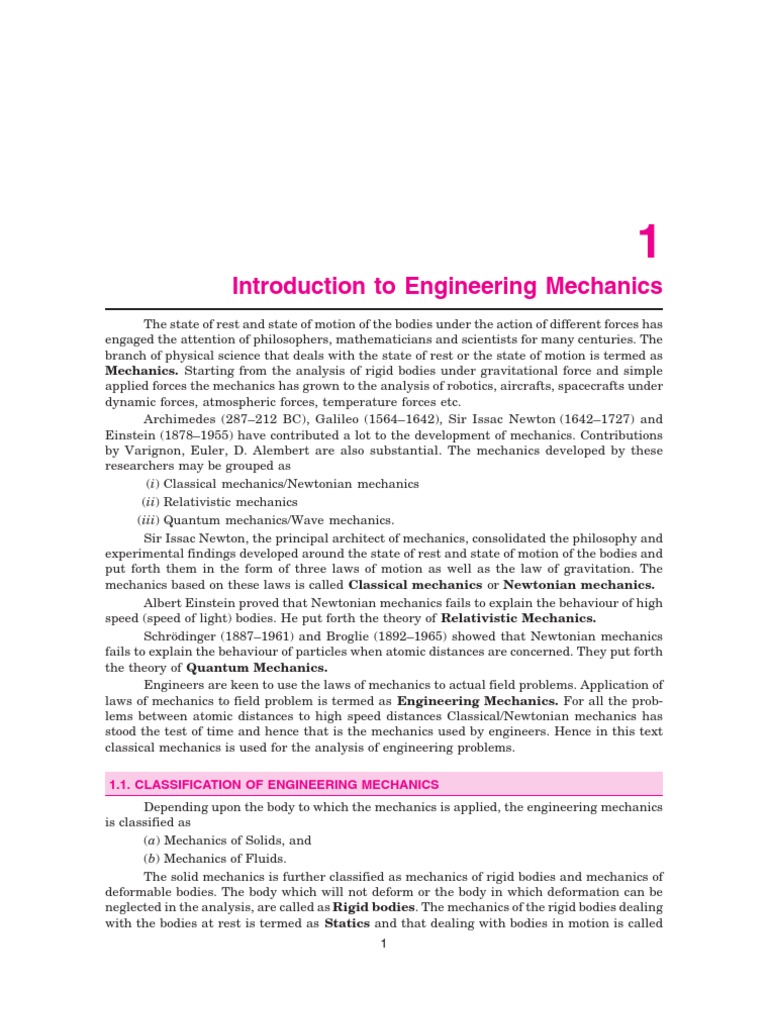 Introduction To Engineering Mechanics | PDF